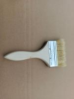 China Natural Black Bristle Paint Brush Wooden Handle 1in 2in 3in 4in Flat Brush for Painting for sale