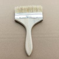 China Natural Black Bristle Paint Brush Wooden Handle 1in 2in 3in 4in Flat Brush for Painting for sale