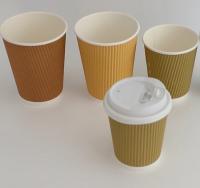 China 8-12oz Ripple Wall Custom Logo Printed Double Wall Paper Cup with Customized Request for sale