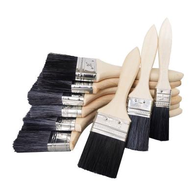 China Black Hair Paint Brush with Wooden Handle 20cm Bristle 1in 2in 3in 4in for sale