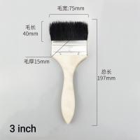 China Black Hair Paint Brush with Wooden Handle 20cm Bristle 1in 2in 3in 4in for sale