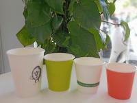 China Custom Logo Biodegradable Disposable Coffee Paper Cup Creative Style Food Packaging for sale
