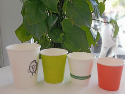 China Custom Logo Biodegradable Disposable Coffee Paper Cup Creative Style Food Packaging for sale
