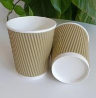 China 8oz Eco-Friendly Double Wall Disposable Corrugated Paper Cup with Flexographic Printing for sale