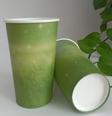 China 16 Oz 340g 18PE Single Wall Creative Disposable Paper Cup with Flexographic Printing for sale