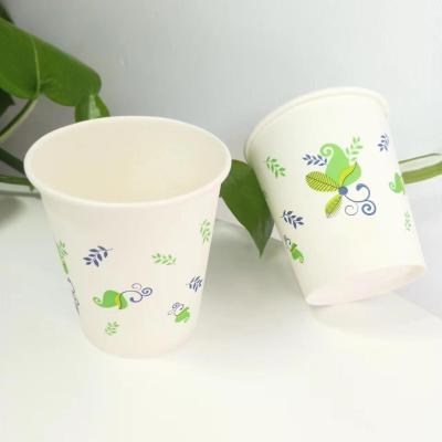 China Single Wall Disposable Paper Cup 8 Oz Food Grade Eco Friendly Biodegradable for Coffee Tea Juice for sale