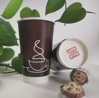 China Custom Logo Printed Double Wall Paper Cup 16oz with PS PP Lid for Coffee Tea for sale