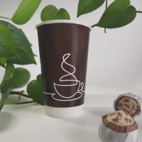 China Custom Logo Printed Double Wall Paper Cup 16oz with PS PP Lid for Coffee Tea for sale