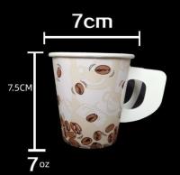 China 7oz Logo Printing Disposable Design Paper Cup with Handle Customized Request Chinese for sale