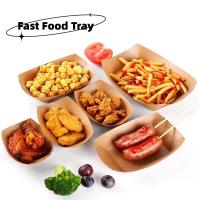 China Custom Disposable Kraft Paper Food Tray Fast Food Container 30 Days Return for sale