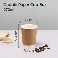 China Simple Style Customized Request Double-Wall Kraft Disposable Paper Cup for Coffee for sale