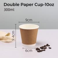 China Simple Style Customized Request Double-Wall Kraft Disposable Paper Cup for Coffee for sale