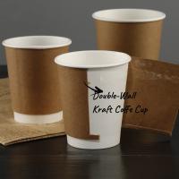 China Disposable Kraft Paper Coffee Cups 3oz to 16oz Double Wall Eco Friendly for sale