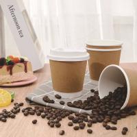 China Double-Layer Paper Cup Without Lid Creative Disposable Corrugated Milk Tea Cups for sale