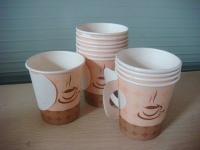 China Drinking Cup Disposable Round Customize 8oz with Handle Paper Coffee Cups OEM for sale