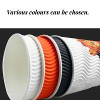 China 12oz Disposable Insulated Corrugated Paper Cup with PE Coating for Hot Drinks for sale