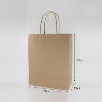 China Kraft Paper Bag with Handle 12x6x8 Inch Eco Friendly Food Packaging Takeout for sale