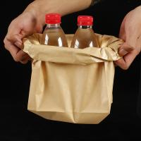 China Kraft Paper Bag with Handle 12x6x8 Inch Eco Friendly Food Packaging Takeout for sale