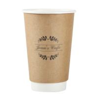 China 8oz-14oz Double Wall Paper Coffee Cup Hot Tea Cup Customizable 2000pcs Carton for sale