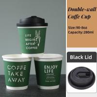 China Custom Logo Eco Friendly Double Wall Paper Coffee Cup with Lid 8oz to 14oz for sale