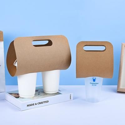 China Eco Friendly Disposable Kraft Coffee Cup Holder 2 and 4 Cup Customizable for sale