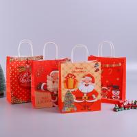 China Eco-Friendly Kraft Paper Gift Bags with Handles Sturdy Durable 30x20cm Christmas Packaging for sale