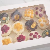 China Eco-Friendly Kraft Paper Cake Box 2 4 Holder Disposable Muffin Box 16cm for sale