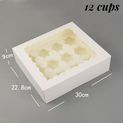 China Eco Friendly Kraft Brown White Cake Box 8 Holders 12 Holders Disposable Biodegradable for sale