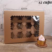 China Eco Friendly Kraft Brown White Cake Box 8 Holders 12 Holders Disposable Biodegradable for sale