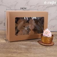 China Eco Friendly Kraft Brown White Cake Box 8 Holders 12 Holders Disposable Biodegradable for sale