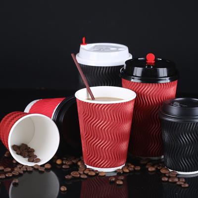 China Disposable Ripple Wall Coffee Cup 8oz Food Grade Paper Cup for Restaurant Party Bar for sale