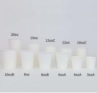 China White Kraft Single Wall Disposable Paper Cup 2.5-22oz 190GSM for Hot Beverages for sale