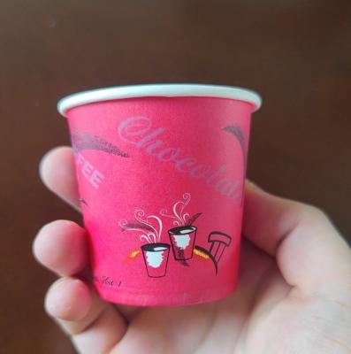 China Custom Logo 4 Oz Disposable Single Wall Paper Cup 62x45x60mm for Coffee Beverage for sale