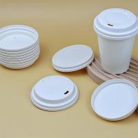 China Biodegradable Paper Coffee Cup Lid 80-90mm Eco-Friendly Compostable Cup Cover for sale