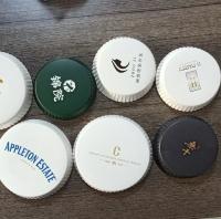 China Customized Flexographic Printing 230 GSM 8.5 cm Kraft Paper Cup Lid for Hotel Club Salon for sale