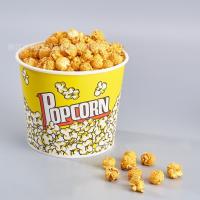 China Disposable 32oz Food Grade Popcorn Paper Bucket Take Away Cup 115mm for sale