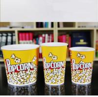 China 64oz Food Grade Disposable Popcorn Paper Bucket Take Away Container 115mm for sale
