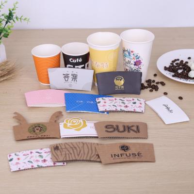 China Custom Paper Coffee Cup Sleeves for 10 12 20 24 Oz Cups Without Lid for sale