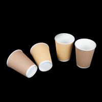 China US Water-Based Insulation Disposable Ripple Wall Paper Cup for Hot Beverage Coffee Cup for sale