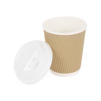 China US Water-Based Insulation Disposable Ripple Wall Paper Cup for Hot Beverage Coffee Cup for sale
