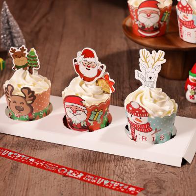 China Disposable Christmas Paper Cake Cup 6cm x 5cm Food Grade Eco Friendly for Party for sale