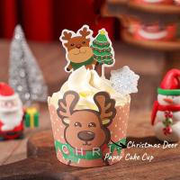 China Disposable Christmas Paper Cake Cup 6cm x 5cm Food Grade Eco Friendly for Party for sale