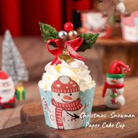 China Disposable Christmas Paper Cake Cup 6cm x 5cm Food Grade Eco Friendly for Party for sale