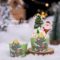 China Disposable Christmas Paper Cake Cup 6cm x 5cm Food Grade Eco Friendly for Party for sale