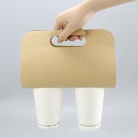 China Custom Kraft Paper Coffee Cup Holder 2 Cup 4 Cup Eco Friendly Disposable Take Away for sale