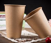 China Disposable Single Wall Paper Coffee Cup with Lid 3oz-16oz Custom Kraft for sale