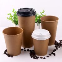 China Disposable Single Wall Paper Coffee Cup with Lid 3oz-16oz Custom Kraft for sale