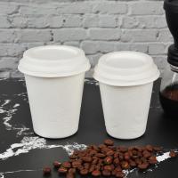 China Biodegradable Sugarcane Bagasse Cup with Lid 73mm x 50mm x 77mm Eco Friendly Disposable for sale