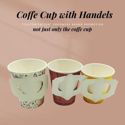China Custom Logo Paper Cup with Handle Eco Friendly and Customized Request Design Option for sale