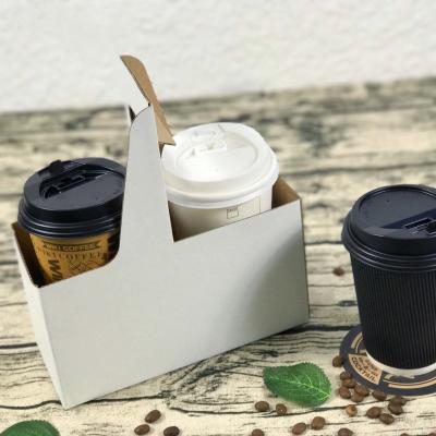 China Biodegradable Corrugated Paper Cup Carrier 2 4 6 Cup Holder for Takeout Coffee for sale